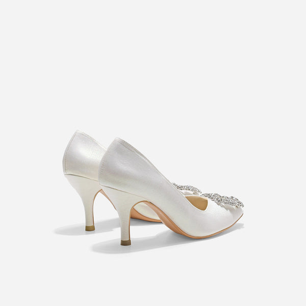 Jade Cynthia White Glitter Heels | Christy Ng